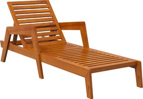 Outsunny Zahradní Lehátko, Dřevěné Lehátko, Polohovací Křeslo, Voděodolné Relaxační Křeslo pro Balkón a Terasu, nosnost do 120 kg, Oranžová, 66 x 190