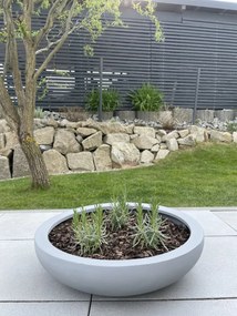 Okrasná miska PLANA, sklolaminát, Ø 54 cm, šedá