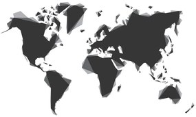 Obraz abstraktní mapa světa v černobílém provedení Varianta: 120x80