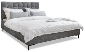 Šedá čalouněná dvoulůžková postel s roštem 140x200 cm Eve – Miuform