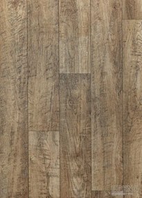 Breno PVC TRENTO Stock Oak 666M – tmavě hnědé dřevo, šíře 300 cm