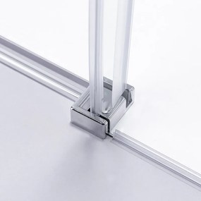 BPS-koupelny Posuvné sprchové dveře HYD-PD03D 120 chrom/transparent pro instalaci do niky + vanička HYD-OSV-ST03C bílá
