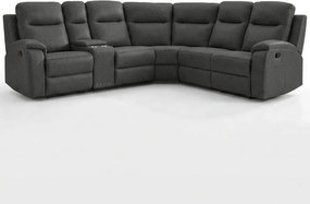 Sedací souprava MALAGA | 248x276 cm | UNIVERZÁLNÍ levá i pravá | s FUNKCÍ RELAX | tmavě šedá látka | EXTRA POHODLNÉ
