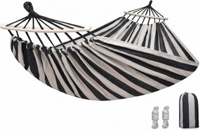 Houpací síť ZENVIO COMFORT 200x80 cm, šedo-bílá + taška zdarma
