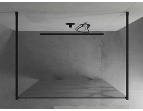 Mexen Kioto, průchozí sprchová zástěna 110 x 200 cm, 8mm sklo čiré/bílý vzor, 2x černá stabilizační rozpěra, 800-110-002-70-97