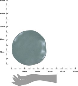 Mělký kameninový talíř Mare Teal 27 cm modrý
