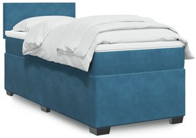 Box spring postel s matrací modrá 100 x 200 cm samet 3288532