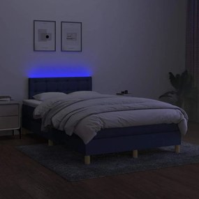 Box spring postel s matrací a LED modrá 120 x 200 cm textil 3134027