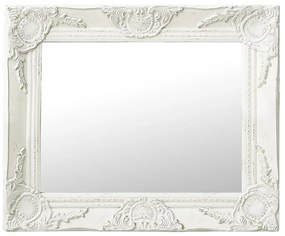 vidaXL Nástěnné zrcadlo barokní styl 50 x 40 cm bílé