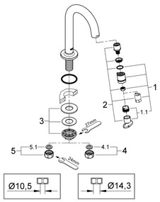 GROHE 20201000 - Stojánkový ventil UNIVERSAL 113 mm lesklý chrom