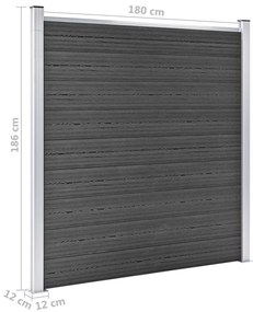 Sada plotových dílců WPC 353 x 186 cm černá,  3070429