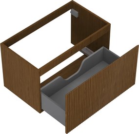 Mexen Rivel, koupelnová skříňka 80 cm, 1 zásuvka, drážkovaná, ořech, 91A20-08047-1-BF86