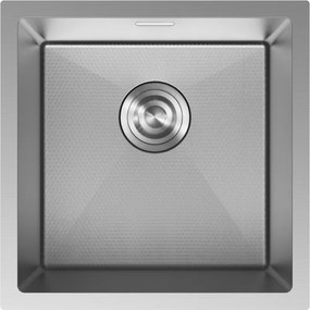 Mexen Trixo, 1-komorový nerezový dřez 440 x 440 mm, broušená ocel, vzor voština, 6413441000-01HC