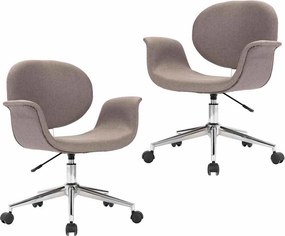 Otočné jídelní židle 2 ks taupe textil 3054869