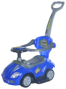 Dětské odrážedlo s vodící tyčí 3v1 Baby Mix Mega Car modré