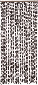Závěs proti hmyzu hnědý a bílý 90 x 220 cm Chenille 325452