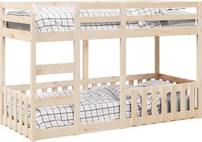 Patrová postel 75 x 190 cm masivní borové dřevo 3308595