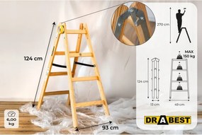 Dřevěné malířské štafle 2x4 stupně oboustranné DRABEST DREW 2x4 PRO