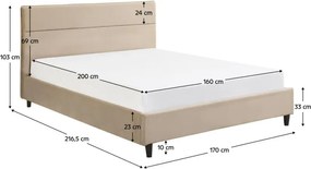 Manželská postel s roštem, hnědá, 160x200, VOLITA Kondela 0000416499