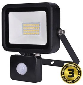 SOLIGHT LED venkovní reflektor PRO 30W/230V/5000K/2550Lm/IP44, senzor pohybu, černý