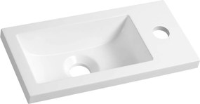 Aqualine - Umývátko 37x18 cm, bez přepadu, otvor pro baterii, bílá LM370