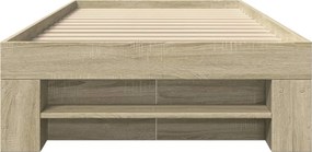 Rám postele bez matrace dub sonoma 100x200 cm kompozitní dřevo 3295487