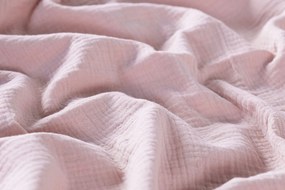 Celoroční mušelínové francouzské povlečení Soft Pink - GOTS Velikost: 220 x 200 + 2 x 70 x 90