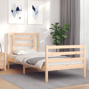 vidaXL Rám postele s čelem Single masivní dřevo [3194667] Barva: Přírodní