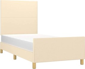 Rám postele bez matrací krémově 90x190 cm textil 3124860