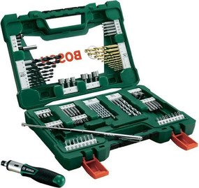 Bosch 91dílná sada vrtáků a bitů V-Line TiN s ráčnovým šroubovákem a teleskopickým magnetem 2607017195