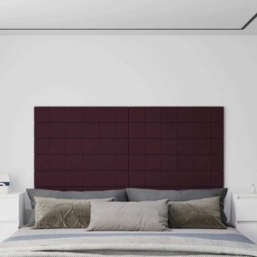 vidaXL Nástěnné panely 12 ks 90 x 15 cm textil 1,62 m² [344096] Barva: Fialová