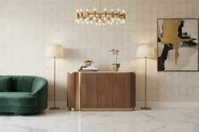 Komoda Stilig ST917 158 cm ořech/zlatá/travertin