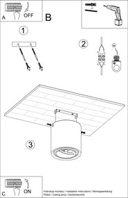 Sollux Lighting Stropní svítidlo CULLO beton