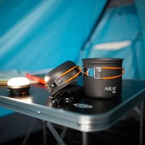 NILS Camp NC1704 Kempingová sada 2 hrnců s příborem