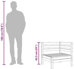 vidaXL Marketos Zahradní rohová pohovka černá masivní borové dřevo