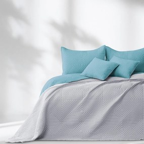 Modrý/světle šedý prošívaný přehoz z mikrovlákna 220x240 cm Softa – Restilo