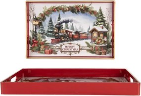 Vánoční servírovací podnos Merry Christmas Train - 41*26*4 cm