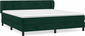 Box spring postel s matrací tmavě zelená 180x200 cm samet 3127568