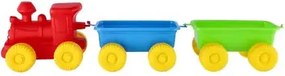 TEDDIES Vlak s 2 vagóny / Model vláčku / plast / délka 60 cm / od 18 m