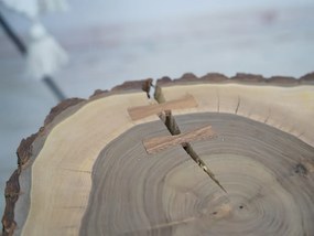 Konferenční Stůl, Ořech s kůrou Double 89 cm s Motýlky
