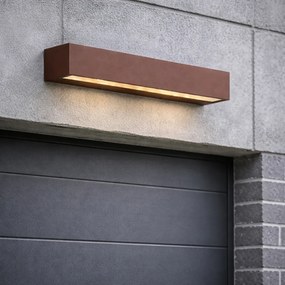 Venkovní průmyslové nástěnné svítidlo rezavě hnědé 38 cm vč. LED IP65 - Hannah