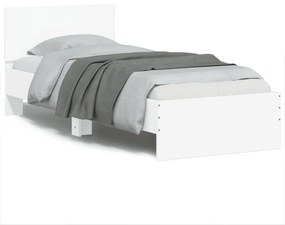 Rám postele s čelem bílý 75 x 190 cm kompozitní dřevo - Default Title