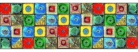 DIMEX | Fototapeta do kuchyně Lisabonské kachličky KI-180-107 | 180 x 60 cm | zelená, vícebarevná, modrá, červená, žlutá