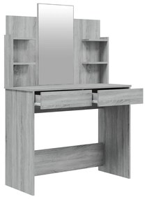 vidaXL Toaletní stolek sada šedý sonoma 96 x 40 x 142 cm