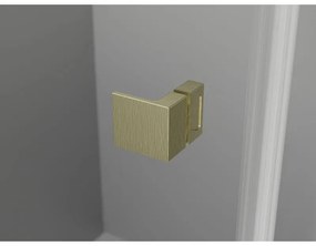 Mexen Lunar, L půlkruhový sprchový kout výklopný doleva 80 x 70 cm, 8mm čiré sklo, zlatý matný profil, 833L-080L-070P-55-00