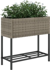 Zahradní truhlíky s policí 2 ks šedé 70 x 28 x 70 cm 3210512