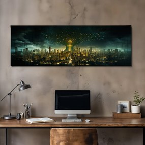 Obraz na plátně - Stromový kód - Město stínů FeelHappy.cz Velikost obrazu: 210 x 70 cm