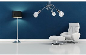 Stropní svítidlo Edison 3, chromové tělo svítidla