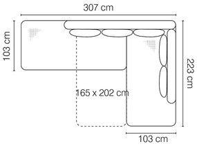 Sedací souprava SPLIT | 312x223 | pravá | VÝBĚR TKANIN
