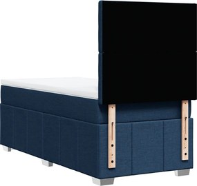 Box spring postel s matrací modrá 90x200 cm textil 3291571